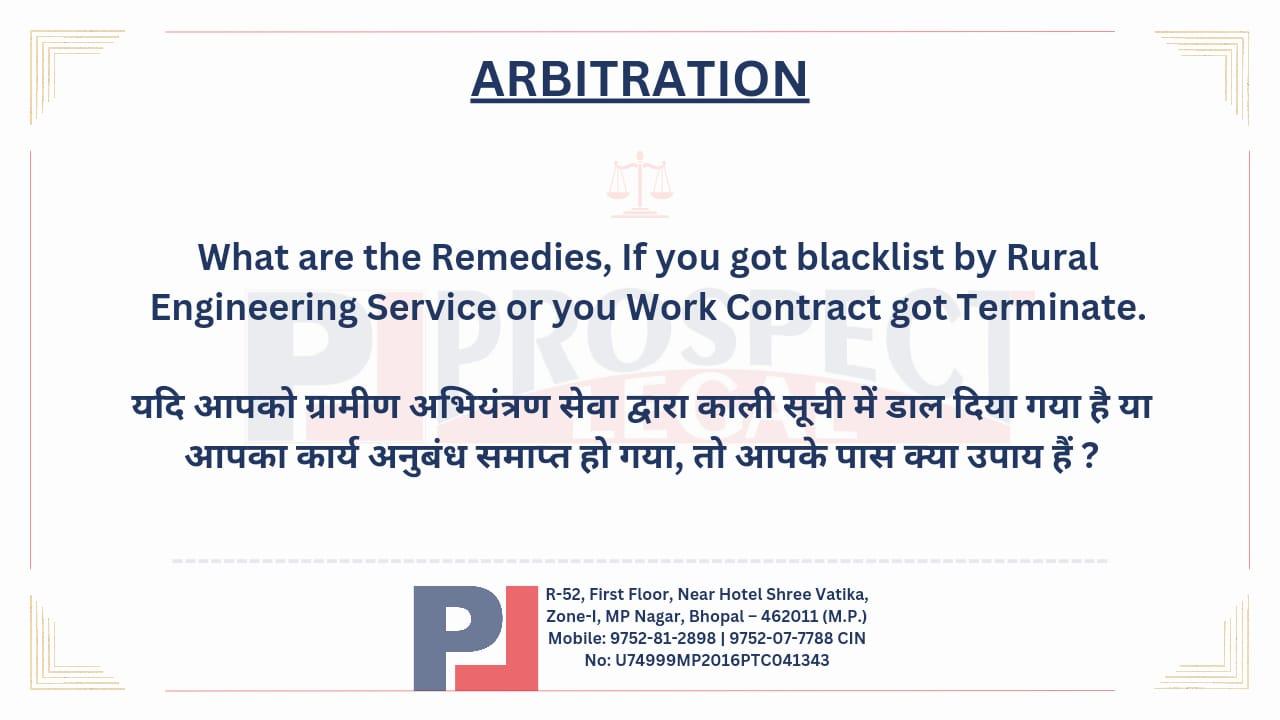 Termination and Blacklisting in RURAL ENGINEERING SERVICE DEPARTMENT ...